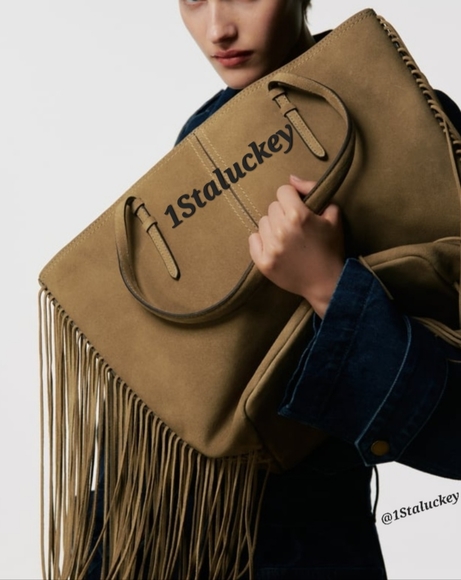 Zara | Bags | Zara Fringed Split Suede Tote Bag | Poshmark
